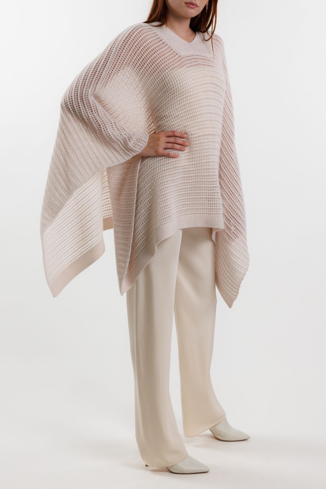 Women's Open Stitch Poncho | TSE