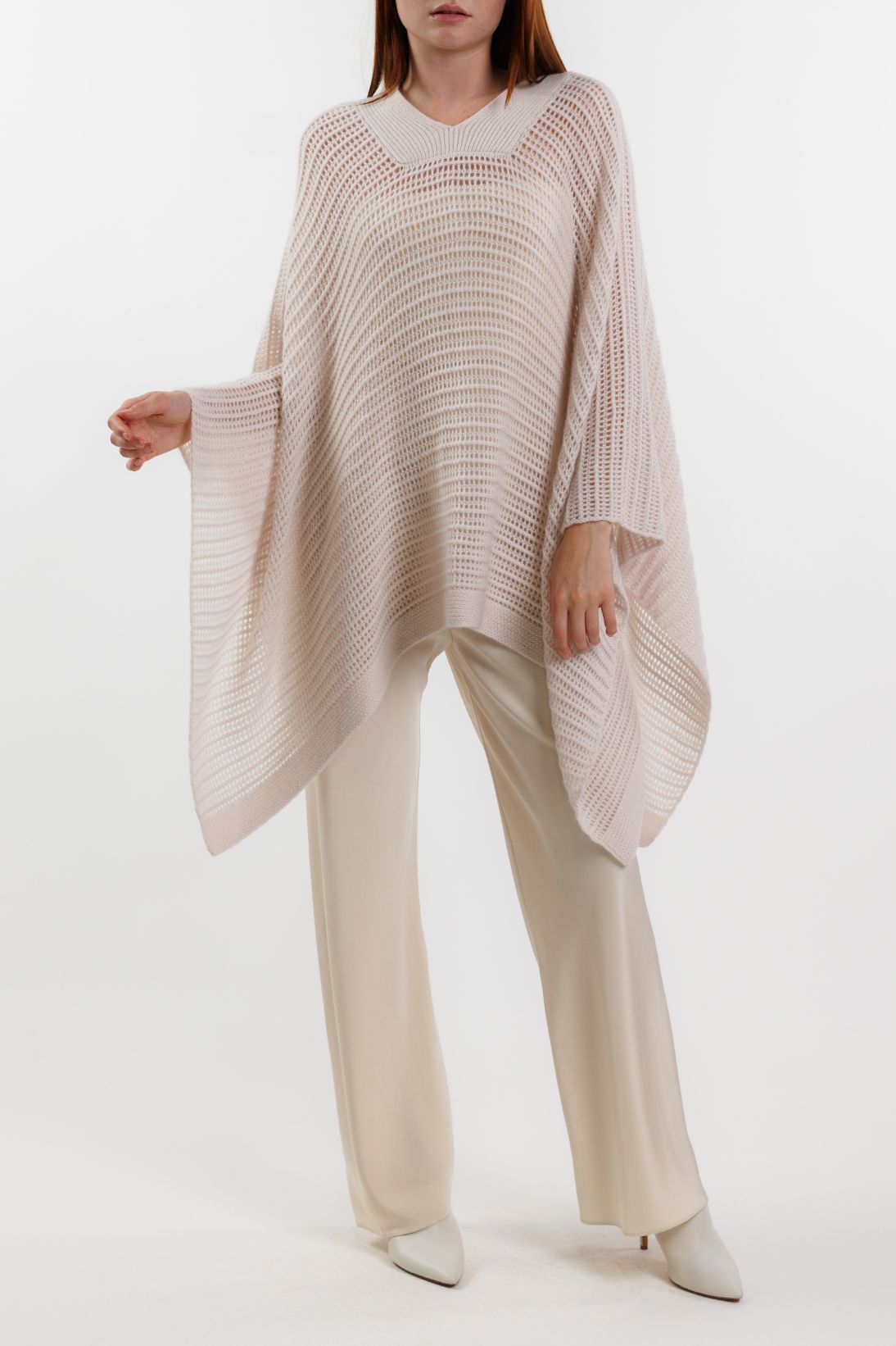 Women's Open Stitch Poncho | TSE